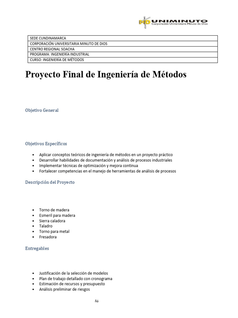 Taller Entregable Proyecto Final | PDF | Ingeniería | Diseño
