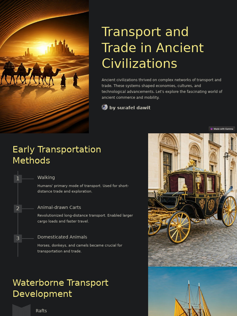 Transport and Trade in Ancient Civilizations | PDF | Trade | Transport