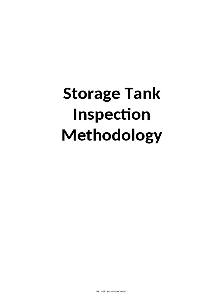 Methodology Storage Tank Inspection | PDF | Corrosion | Nondestructive ...