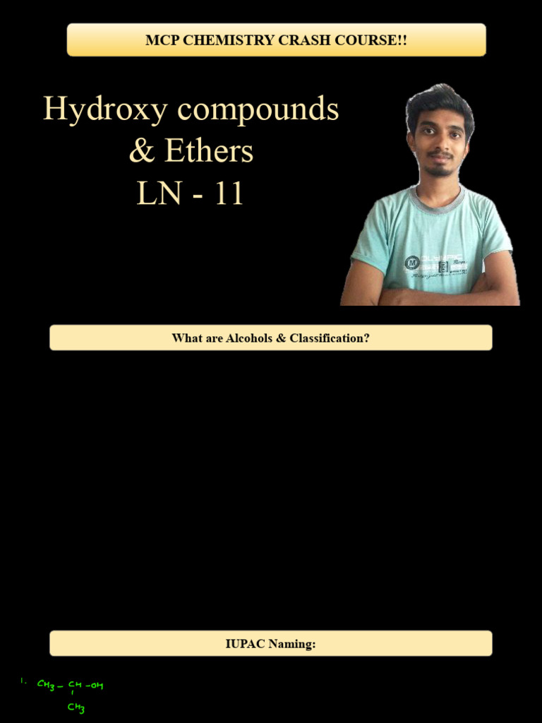 MCP Chemistry Crash Course Ch-11 Hydroxy Xompounds | PDF | Cooking ...
