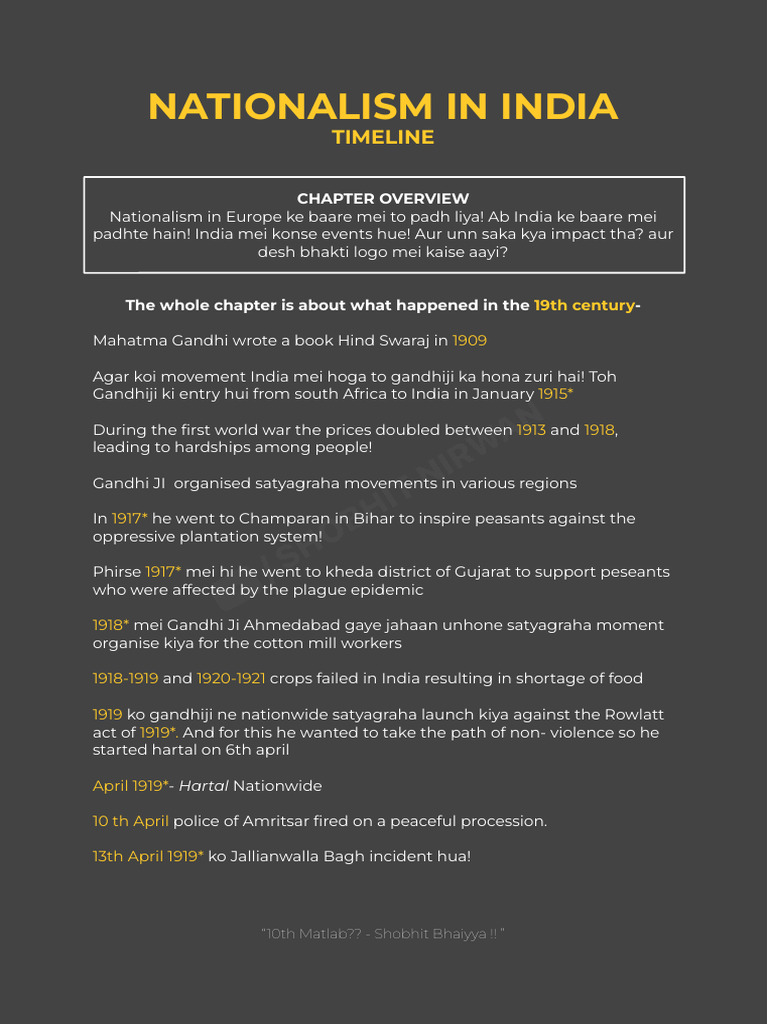 Indian Nationalism: Key Events | PDF | Mahatma Gandhi | Indian Nationalism