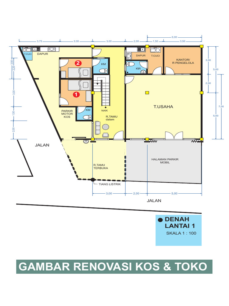 Denah Kos & Toko | PDF