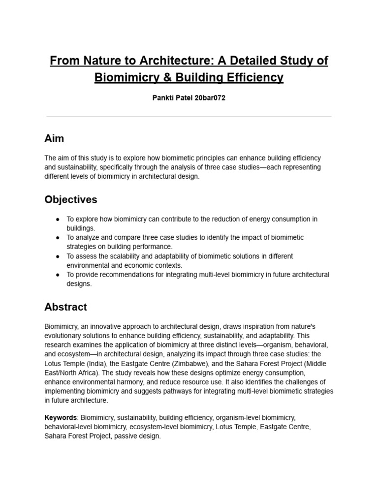 From Nature To Architecture - A Detailed Study of Biomimicry & Building ... From Nature To Architecture - A Detailed Study of Biomimicry & Building ...