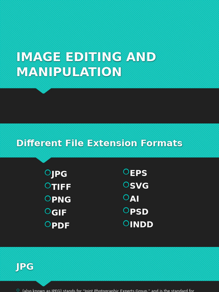Image Editing and Manipulation | PDF | Image Editing | Computer File Formats