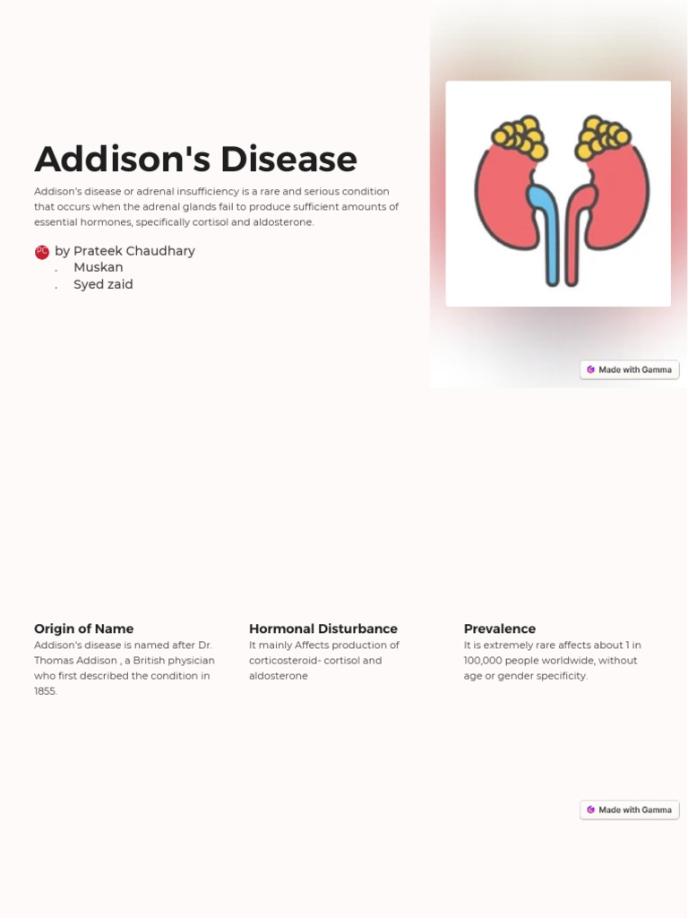 Addisons Disease PDF | PDF | Adrenal Gland | Medicine