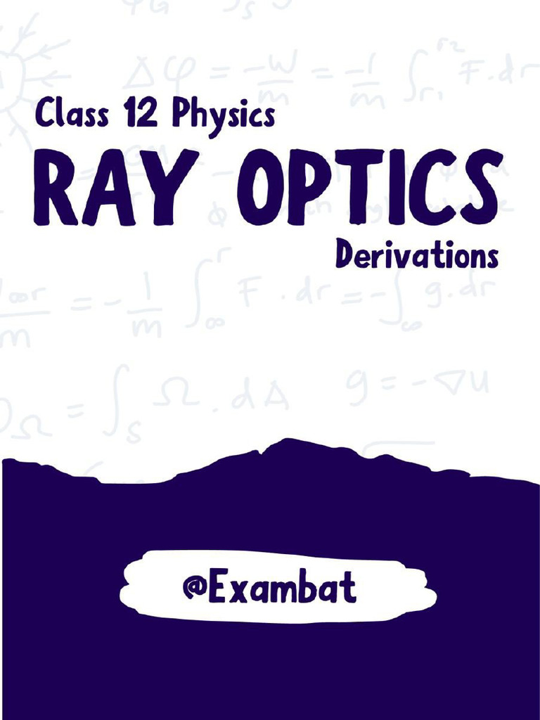 Ray Optics Derivations | PDF