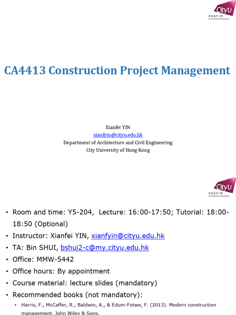L1-The Management of Construction Projects | PDF | Project Management ...