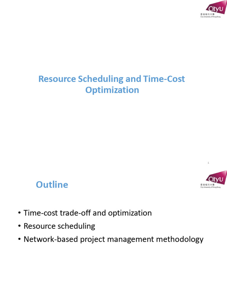 L6 - Resource Scheduling and Time-Cost Optimization | PDF | Project Management