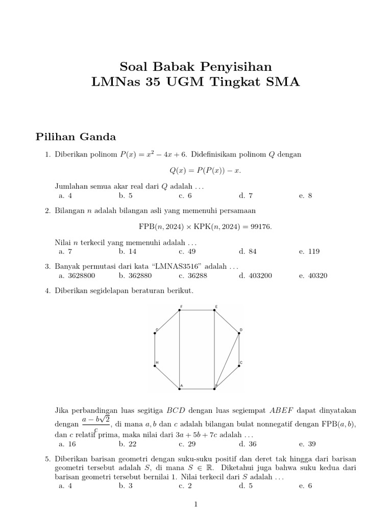 Latihan Soal OSN Matematika-SMA | PDF