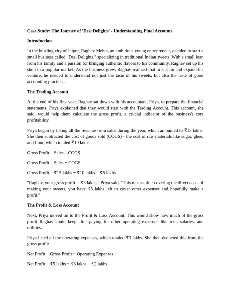 Case Study On P&L and BS (Opening Case) | PDF | Balance Sheet | Equity ...