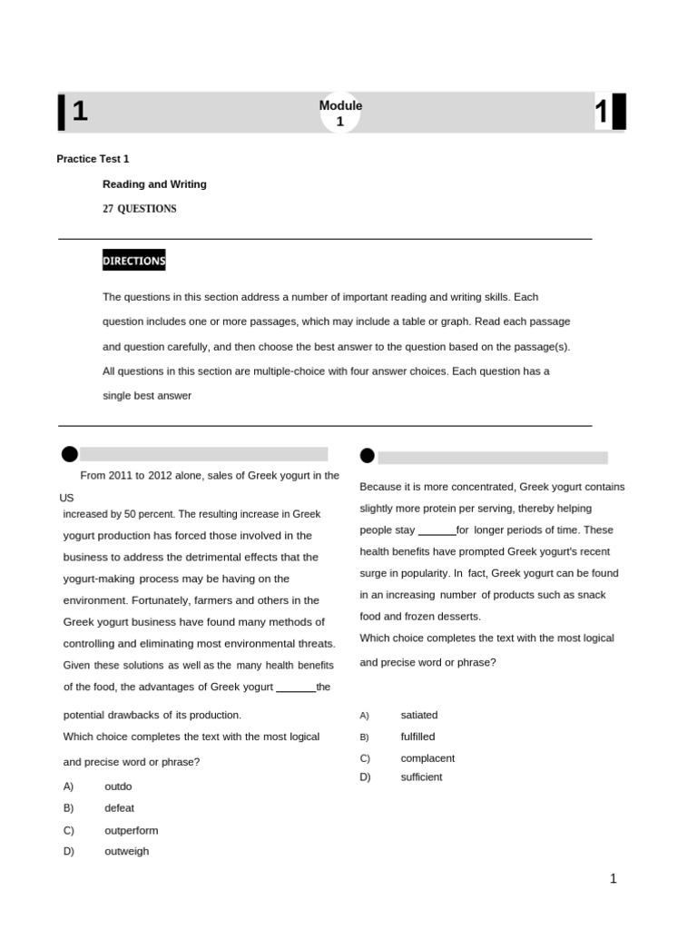 Reading and Writing Practice Test | PDF | Organic Foods