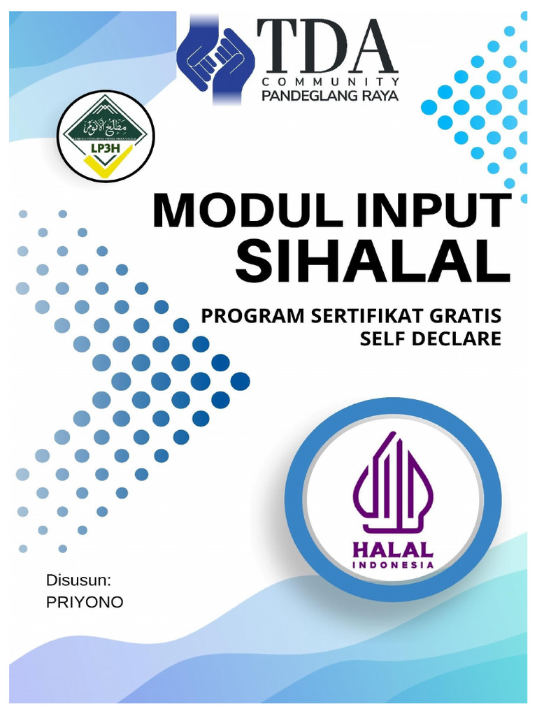 Modul Input Data Sihalal Tda Pandeglang Raya | PDF