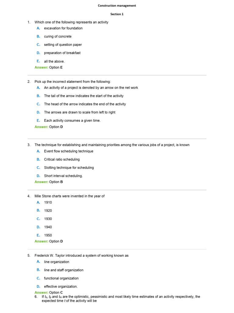 Key Concepts in Construction Management | PDF | Teaching Methods ...