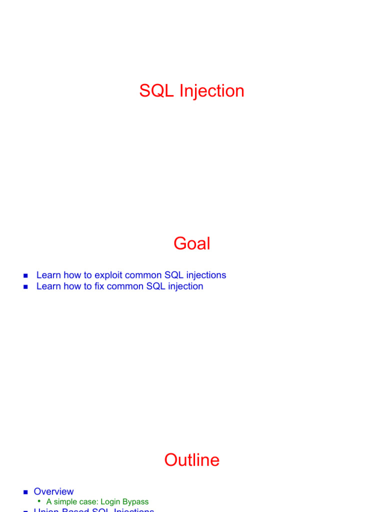 04_SQL_Injection | PDF | Databases | Information Retrieval 04_SQL_Injection | PDF | Databases | Information Retrieval