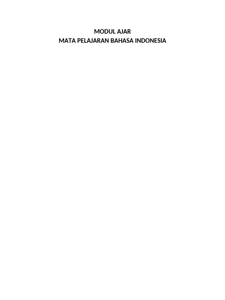 Modul Ajar Bindo 1 | PDF