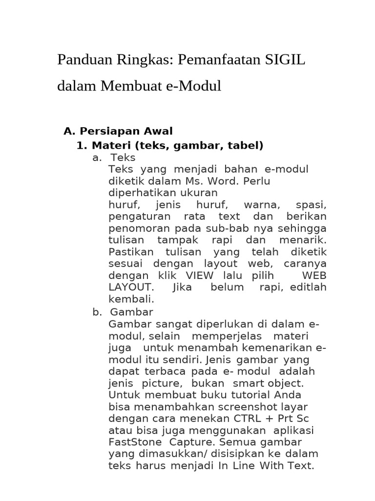 Panduan Membuat E-Modul Dengan Sigil | PDF