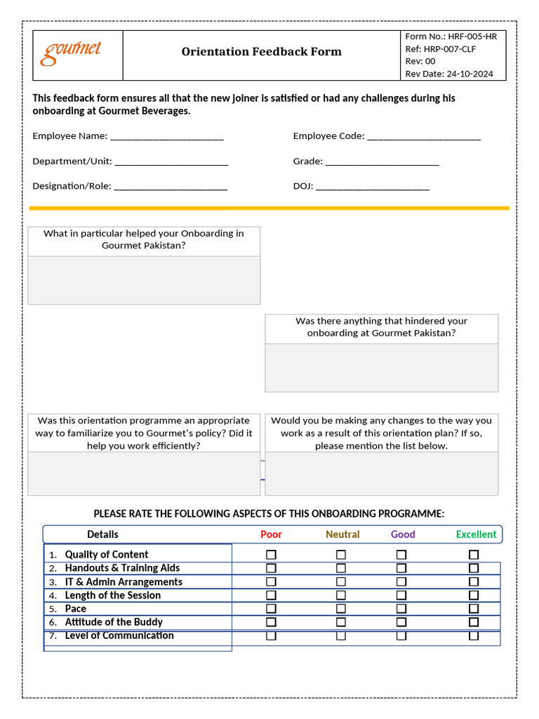 Feedback Form | PDF | Business