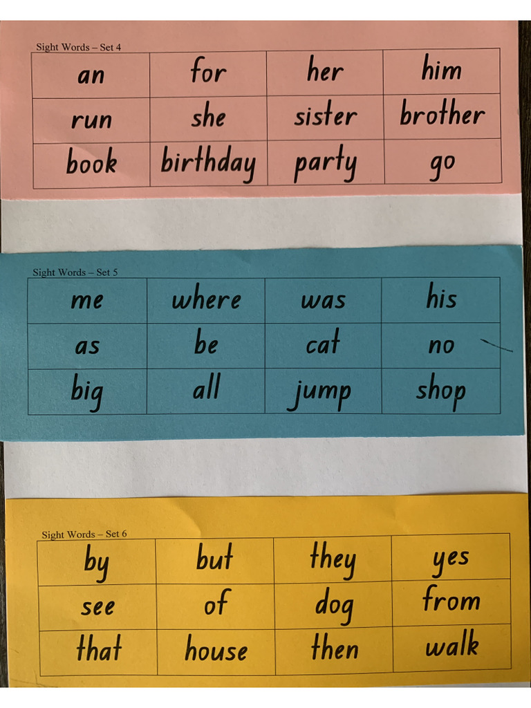 Sight Words 4-6 | PDF