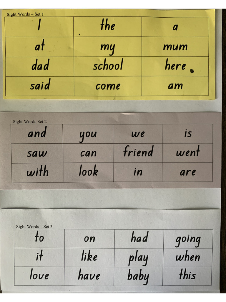 Sight Words 1-3 | PDF
