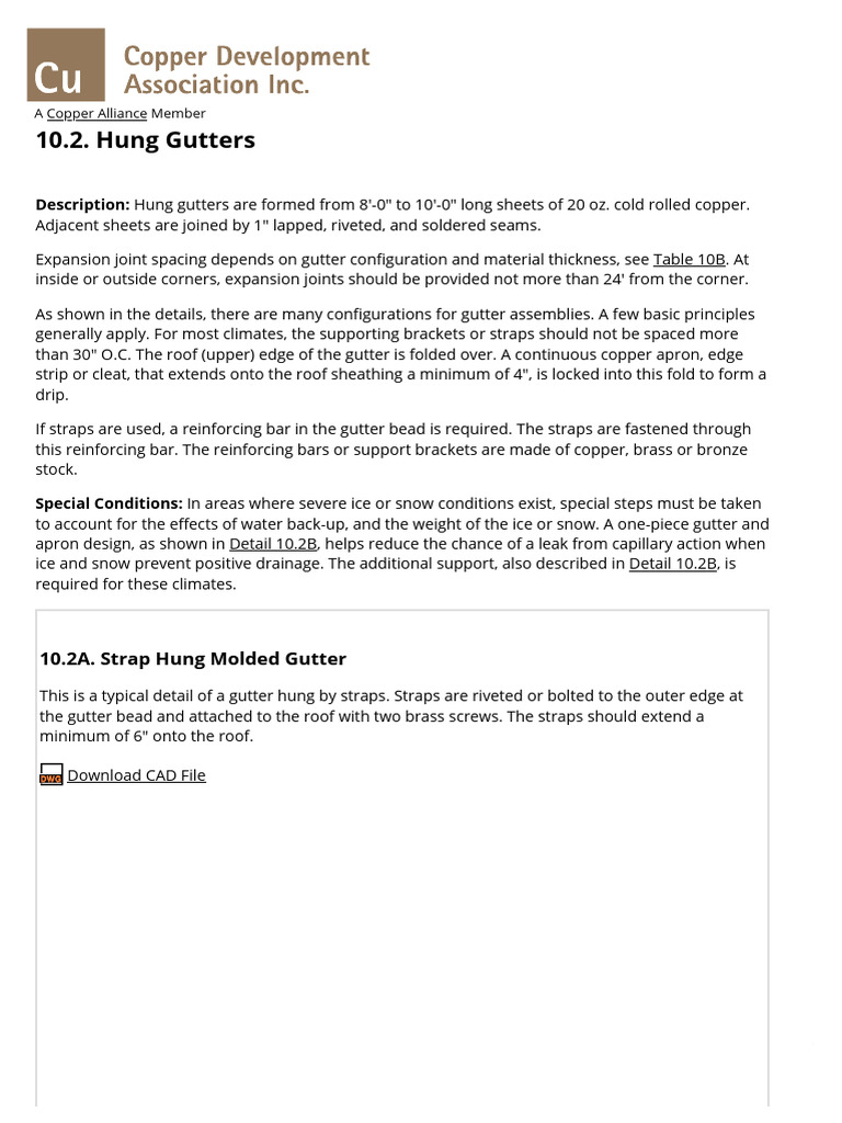 Architectural Details - Gutters and Downspouts - Hung Gutters | PDF ...