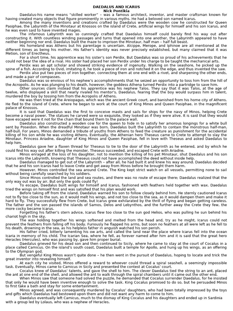 Daedalus | PDF | Minotaur