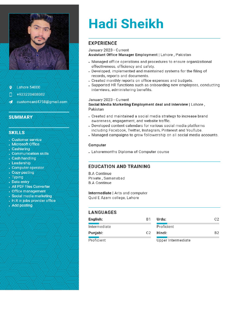 Hadi CV Blue | PDF