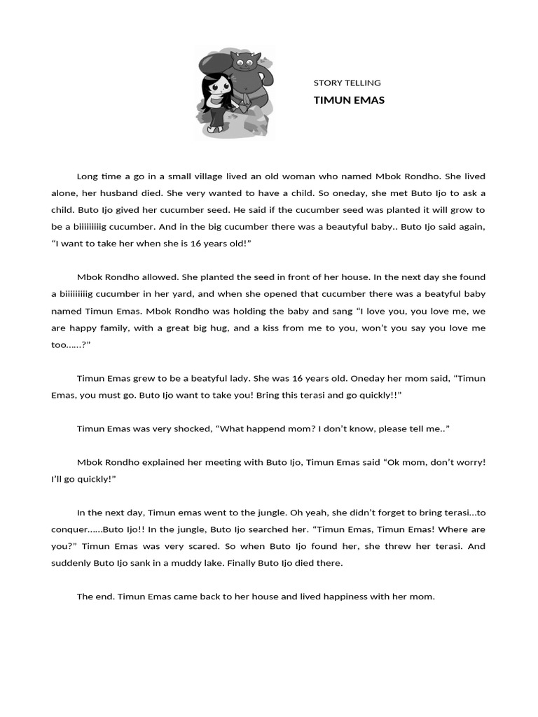 Story Telling Timun Emas | PDF