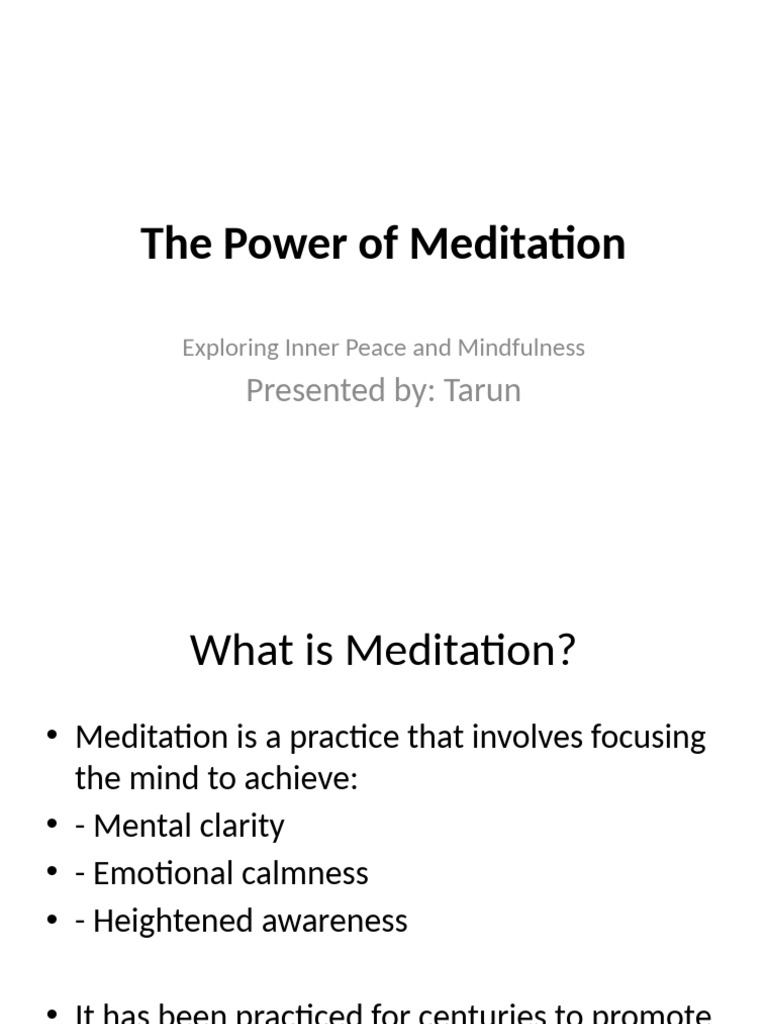 Benefits and Types of Meditation | PDF | Self-Improvement | Lifestyle