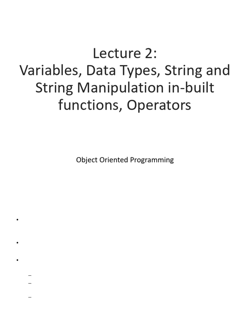 lecture 2 | PDF | Data Type | Variable (Computer Science) lecture 2 | PDF | Data Type | Variable (Computer Science)