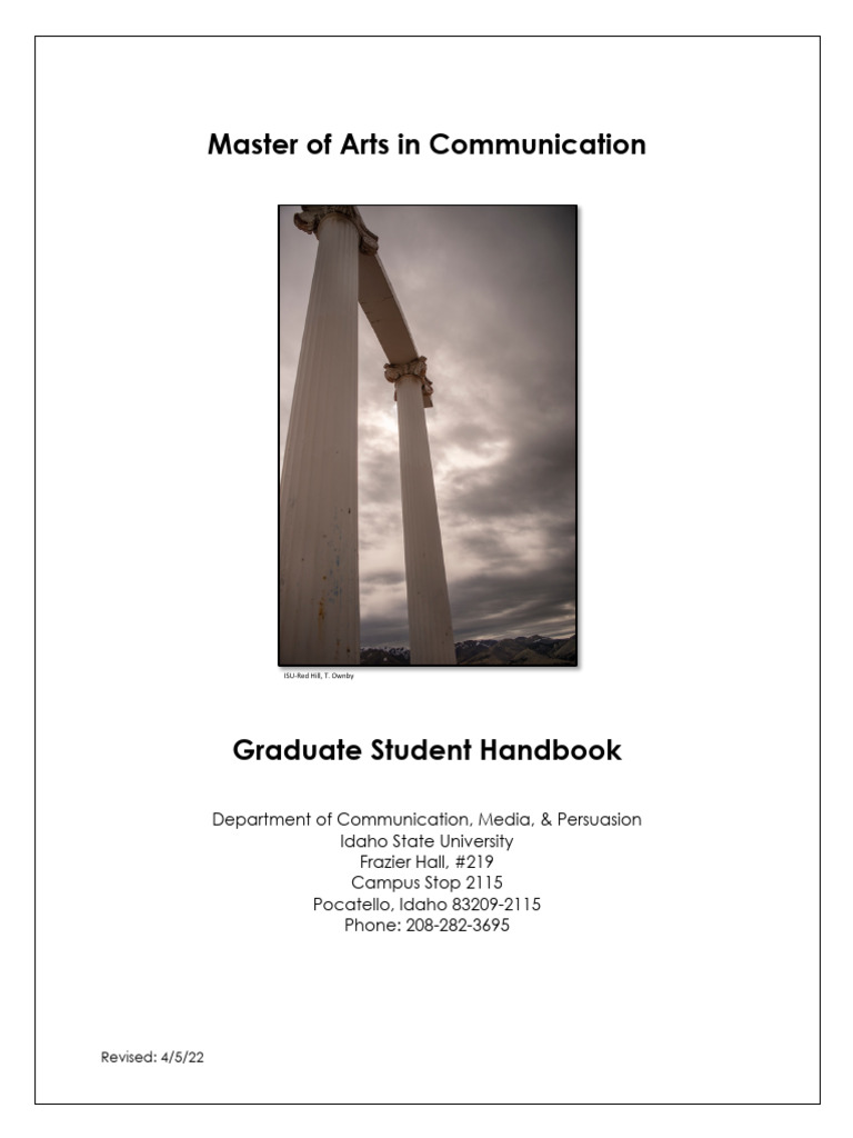 Grad Handbook 2022 | PDF | Thesis | Postgraduate Education