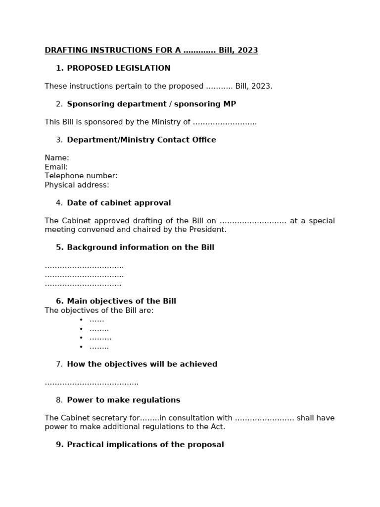 Drafting Instructions Outline | PDF