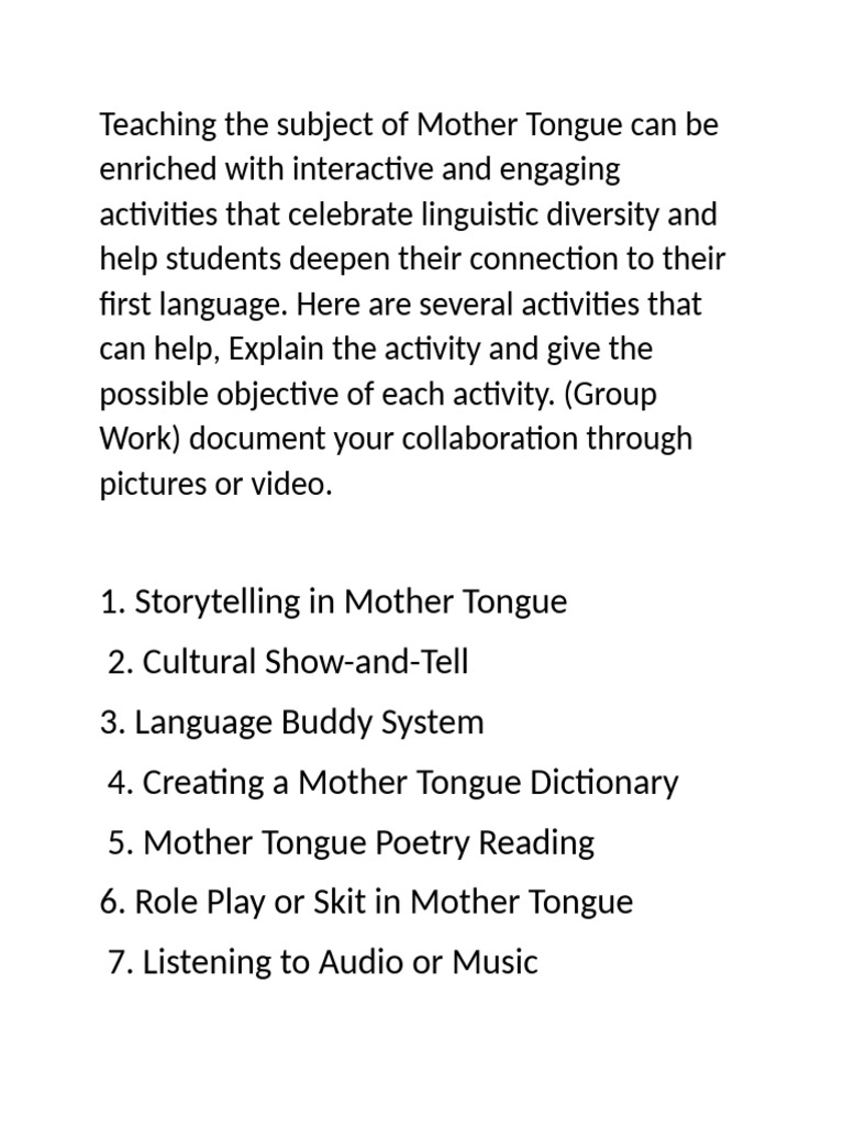 Teaching The Subject of Mother Tongue Can Be Enriched With Interactive ...