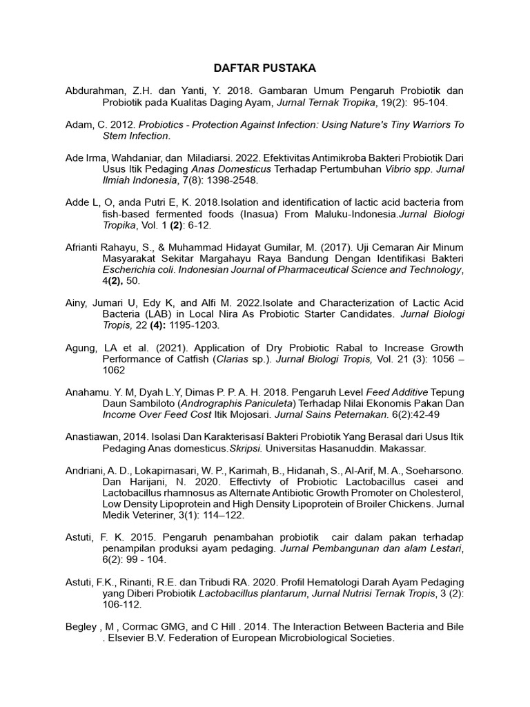 Dapus | PDF | Probiotic | Lactobacillus