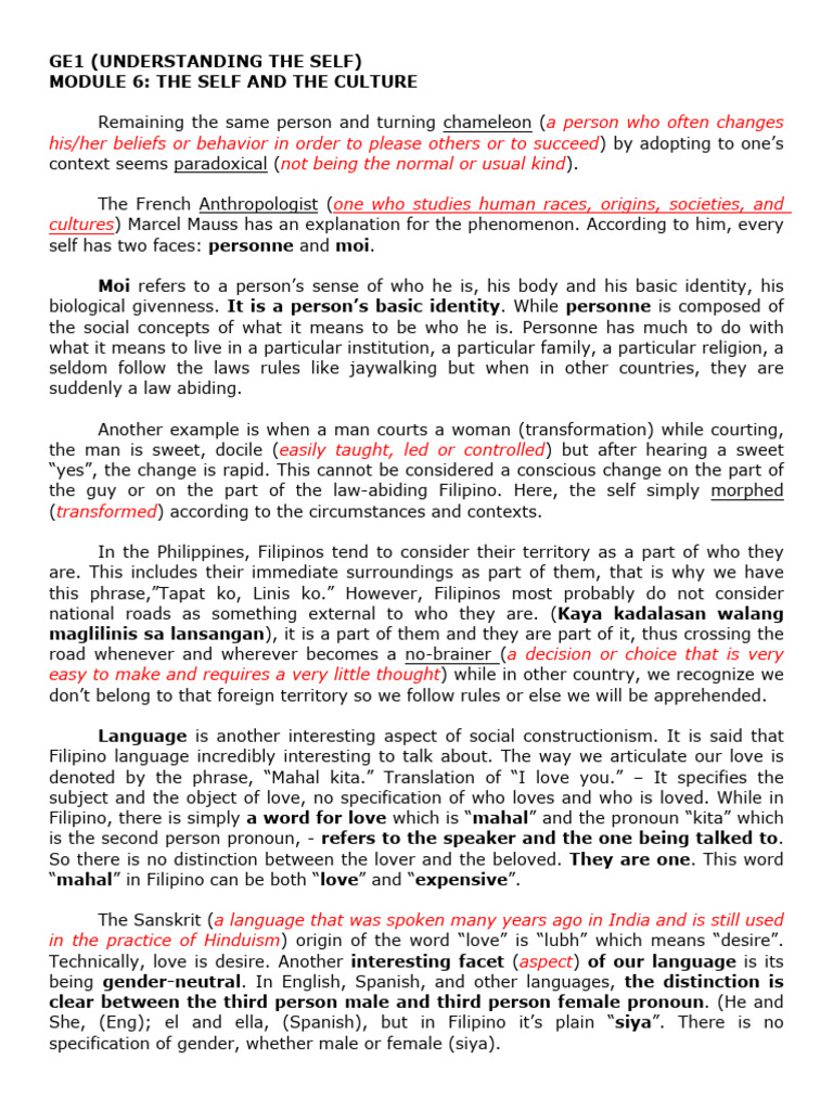 Ge 1 - Module 6 - Finals | PDF | Self | Mind