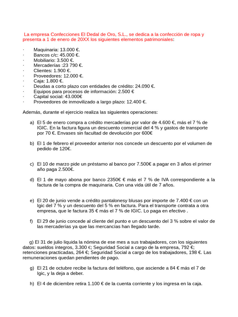 Simulacro Examen Contabilidad 1ºgestion Administrativa | PDF