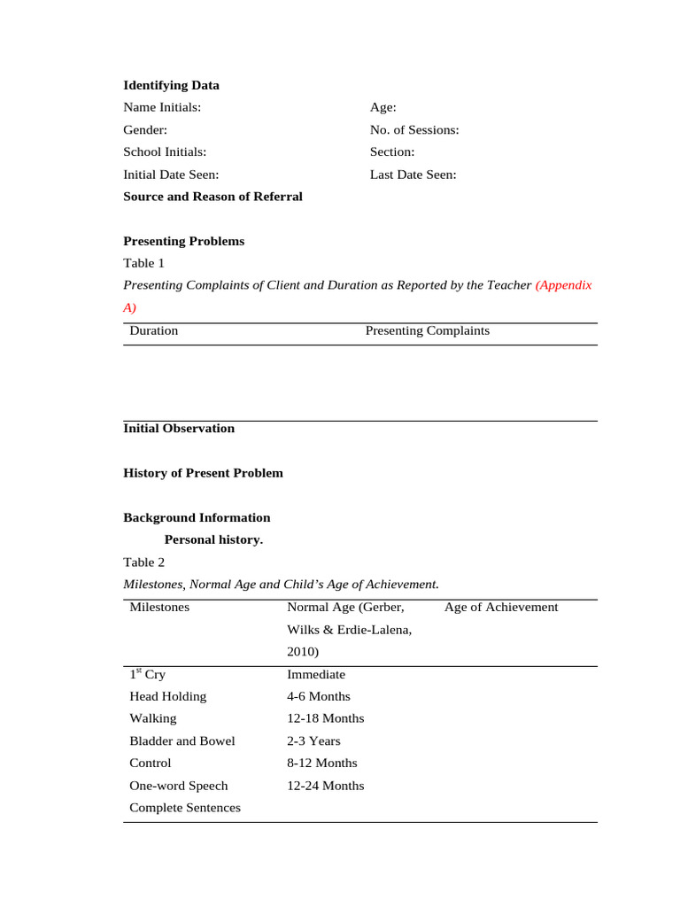 Sample Child Case Report | PDF | Psychological Concepts | Behavioural Sciences