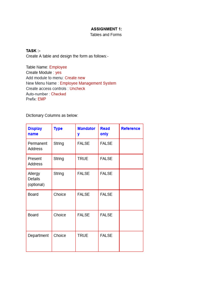 1 Assignment - Tables & Forms | PDF | Computing