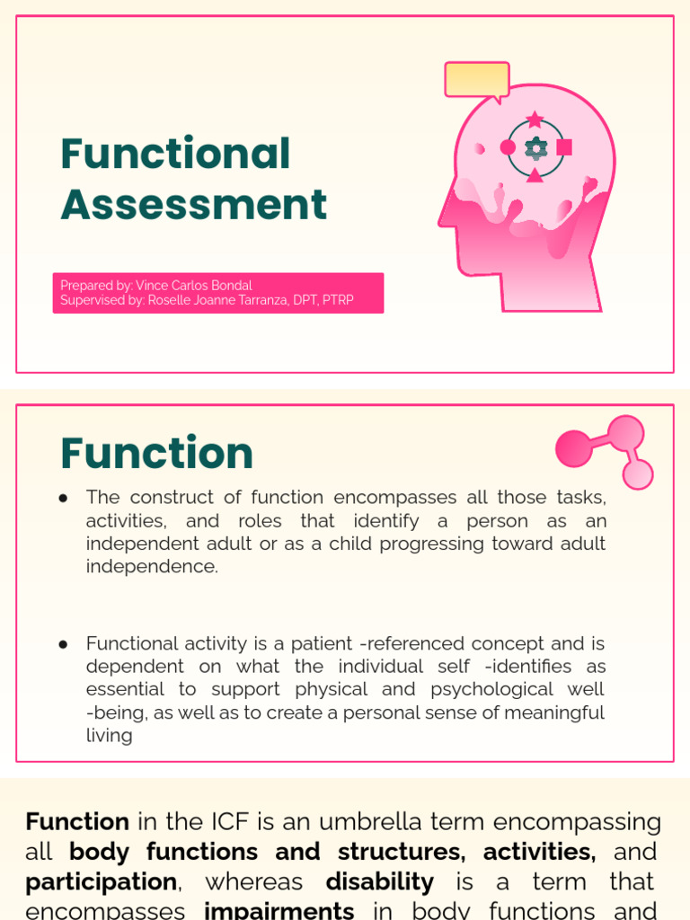 Functional Assessment | PDF | Balance (Ability) | Physical Therapy