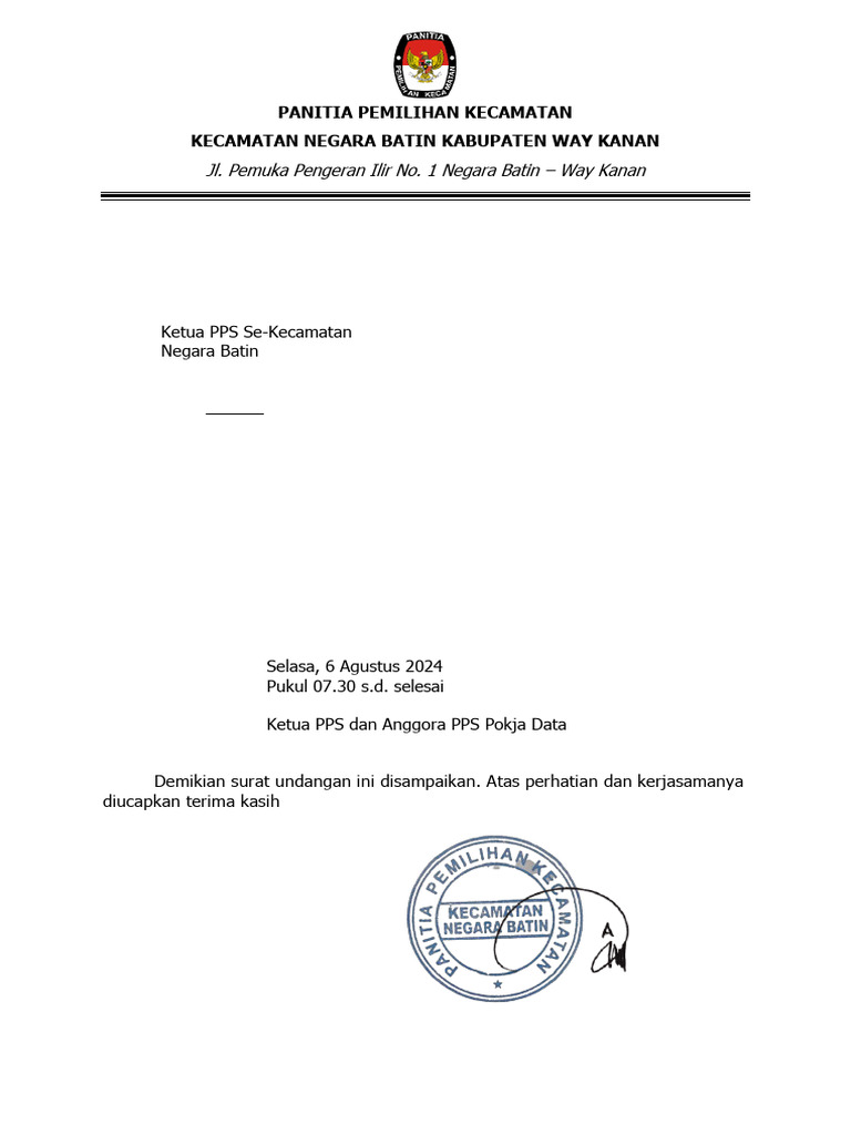Undangan PPS Dan Pokja Data DPHP | PDF | Ilmu Sosial