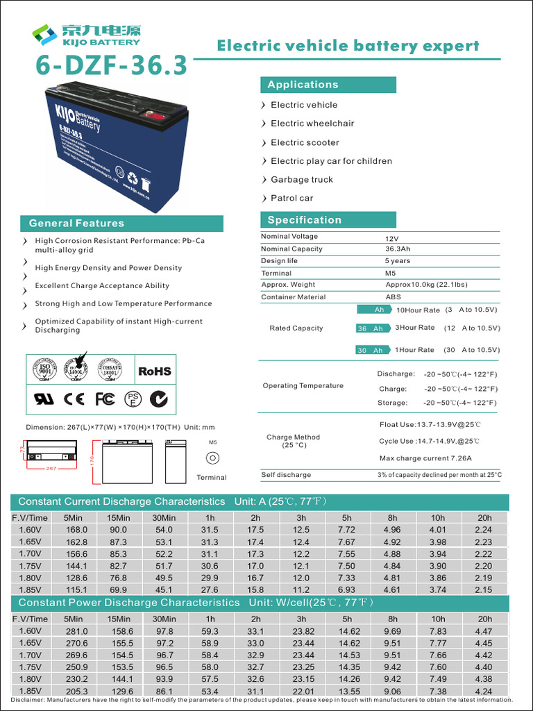 6-dzf-36.3-12v36.3ah-10.0kg-ebike-battery | PDF | Manufactured Goods ...