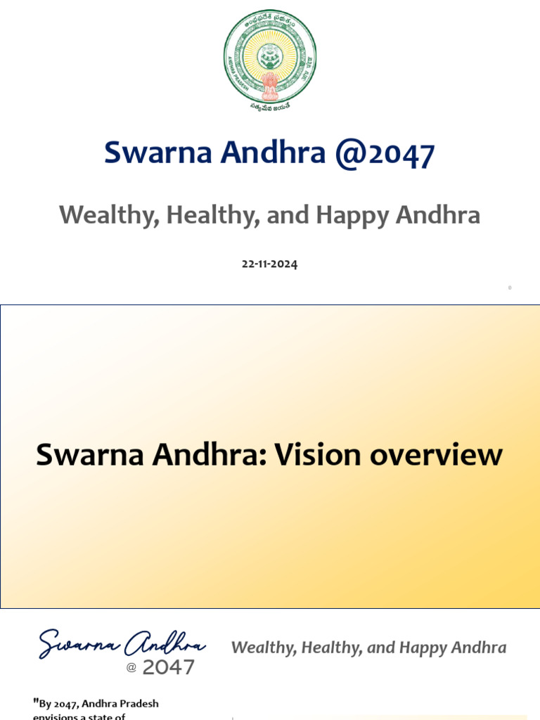 Swarna Andhra @2047: Wealthy, Healthy, and Happy Andhra | PDF | Governance | Gross Domestic Product