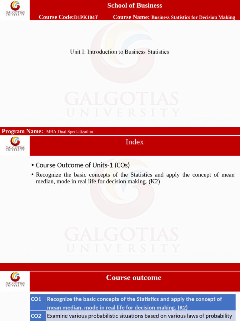 Business Statistics for Decision Making | PDF | Level Of Measurement ...