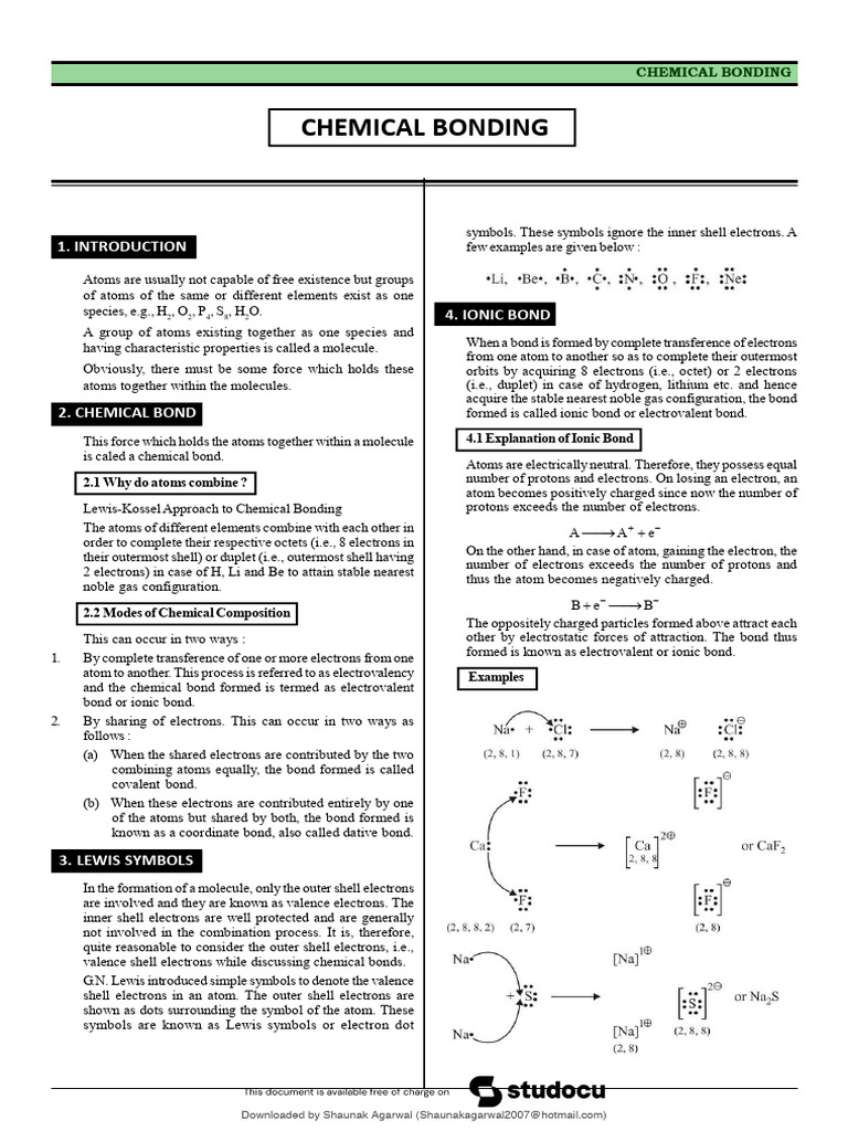Chemical Bonding | PDF