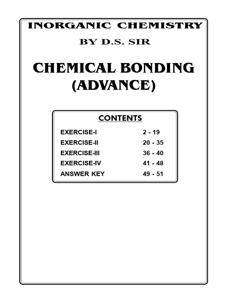 Chemical Bonding (Advance Exercise) (Final) | PDF | Chemical Bond ...