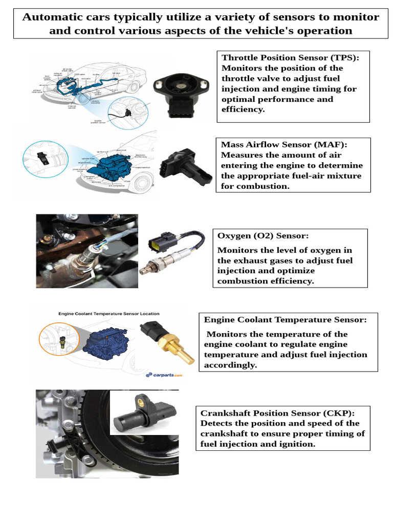 Key Car Sensors and Their Functions | PDF