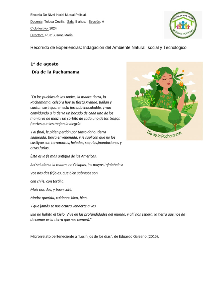 Celebración del Día de la Pachamama | PDF | Ciencias sociales