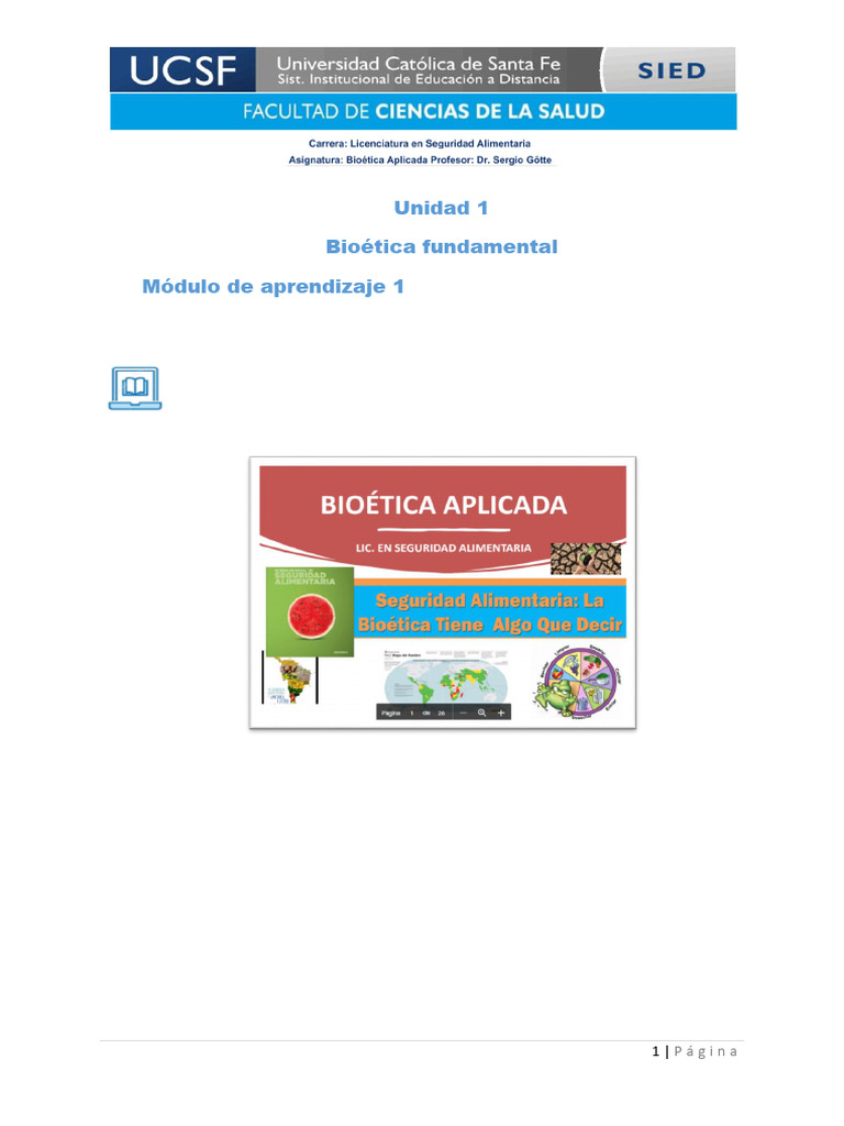 Bioetica. Unidad 1. Modulo 1 | PDF | Moralidad | Bioética