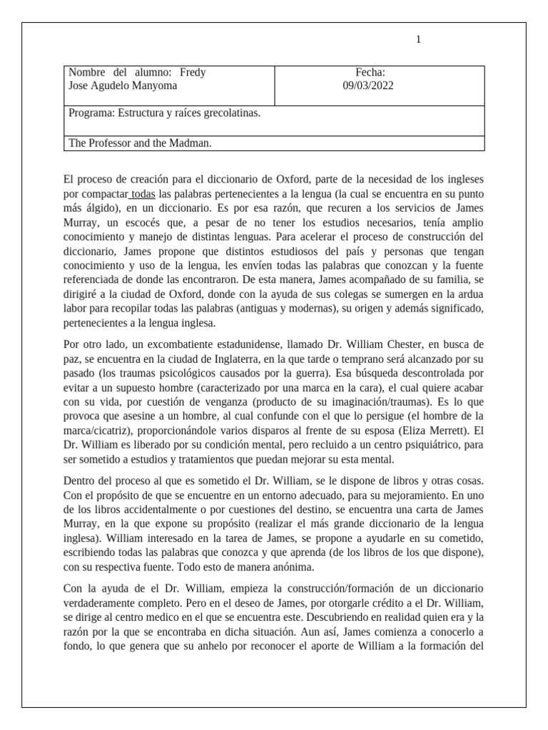 The Professor and The Madman. | PDF | Palabra | Diccionario