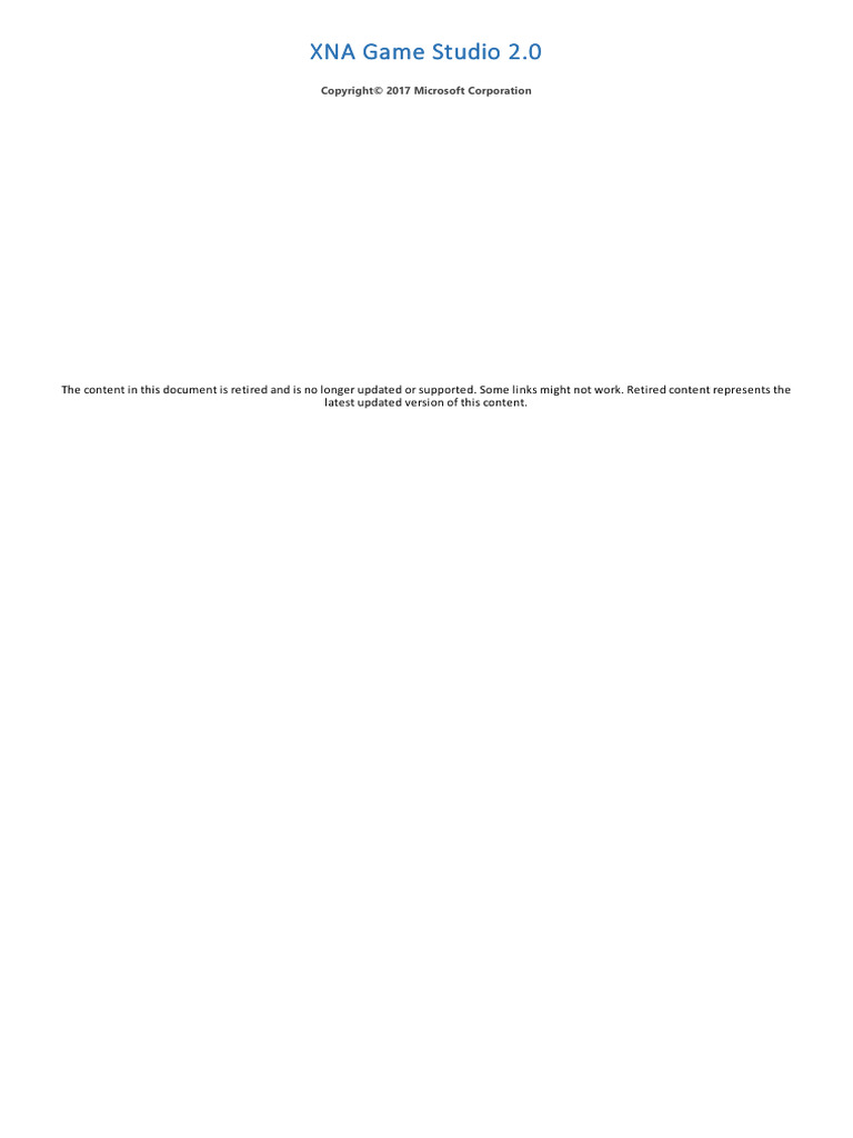 XNA Game Studio 2.0 En-Us | PDF | Xbox 360 | Microsoft Windows