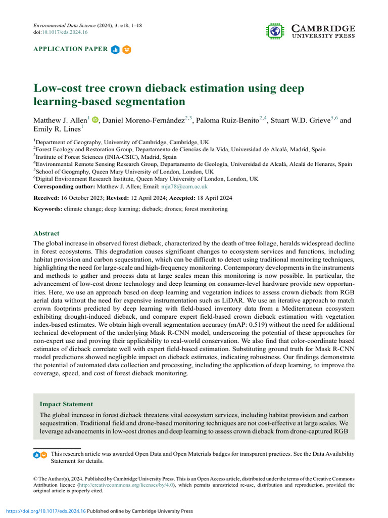 Low Cost Tree Crown Dieback Estimation Using Deep Learning Based Segmentation | PDF | Image ...